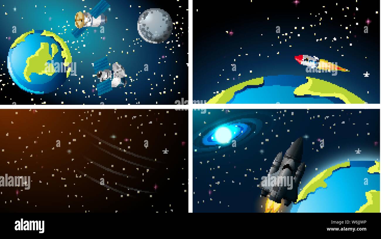 Earth space background scenes illustration Stock Vector Image & Art - Alamy