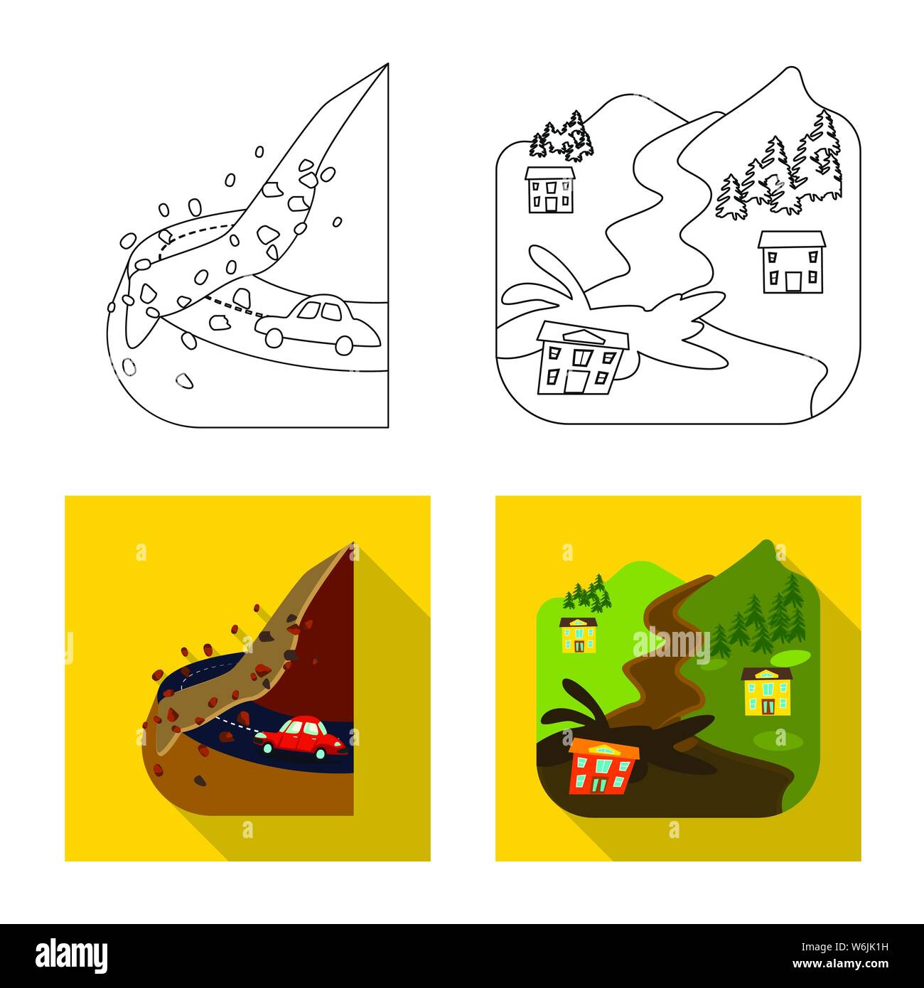 Vector design of weather and distress sign. Collection of weather and ...