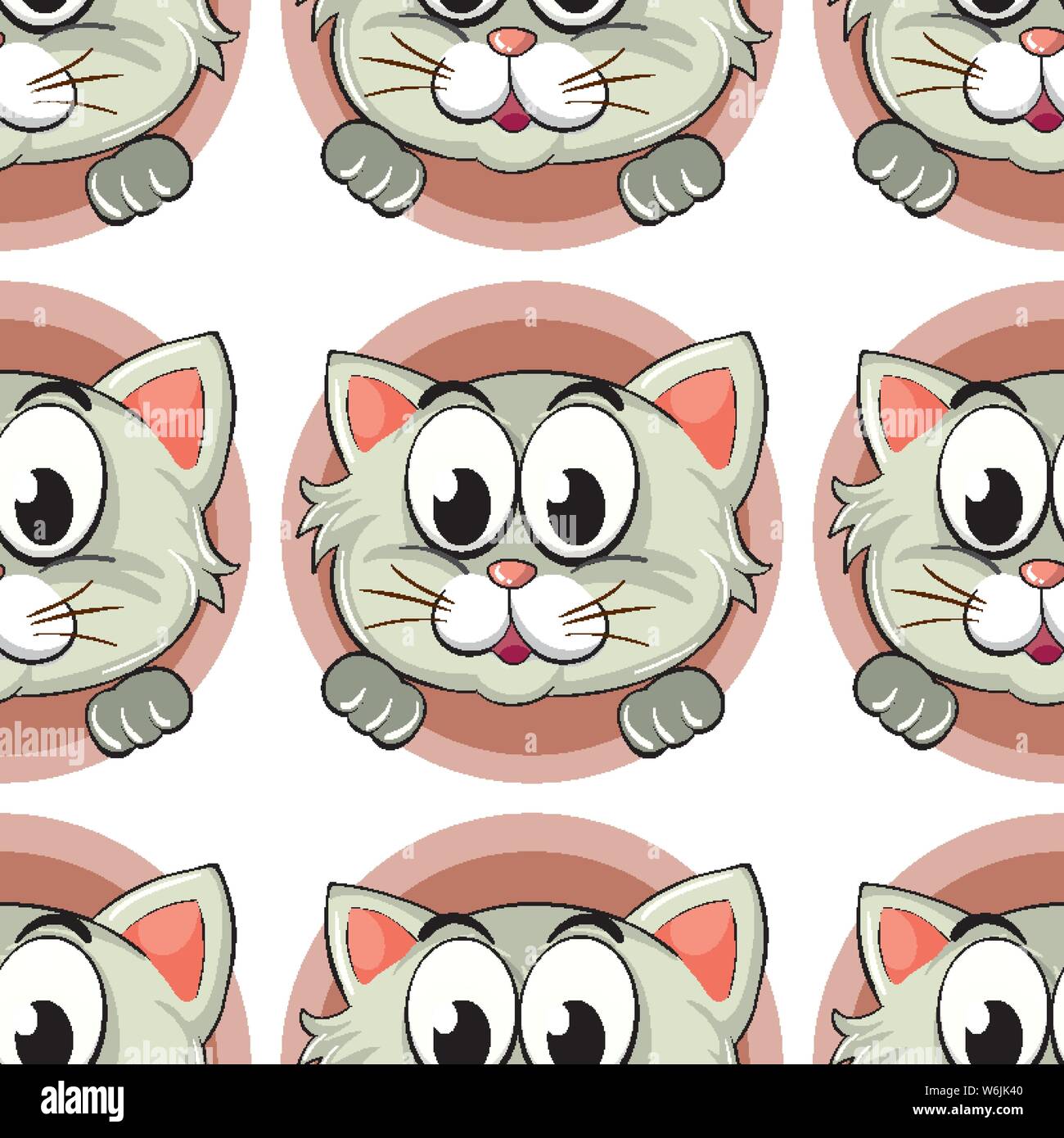Seamless pattern tile cartoon with cat illustration Stock Vector Image ...