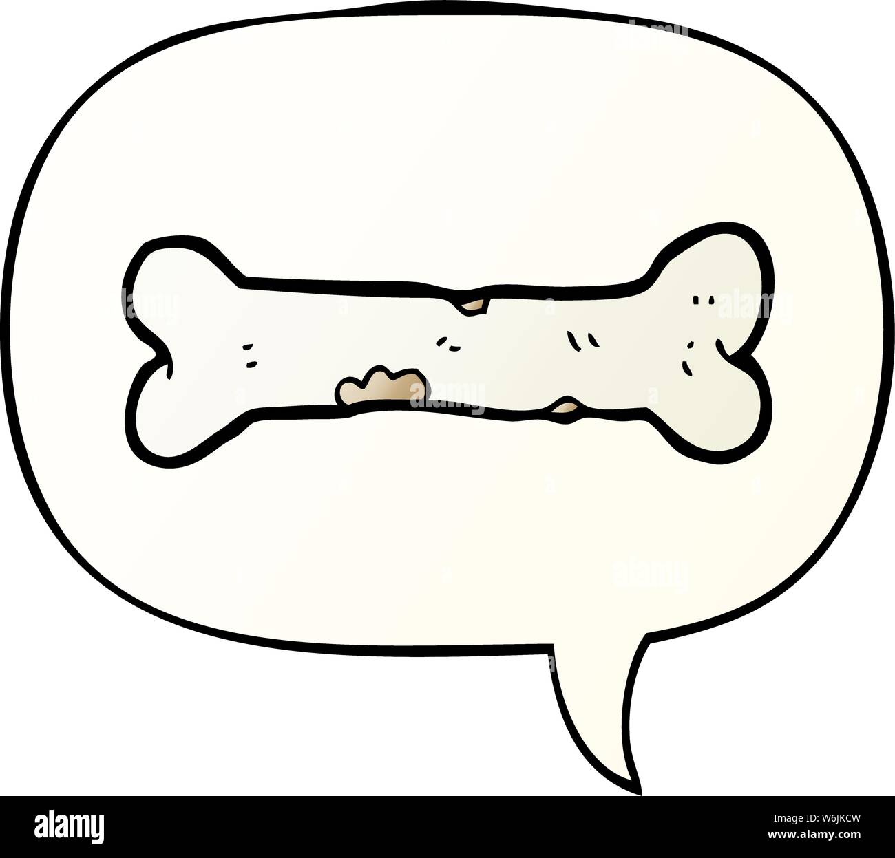 cartoon bone with speech bubble in smooth gradient style Stock Vector ...