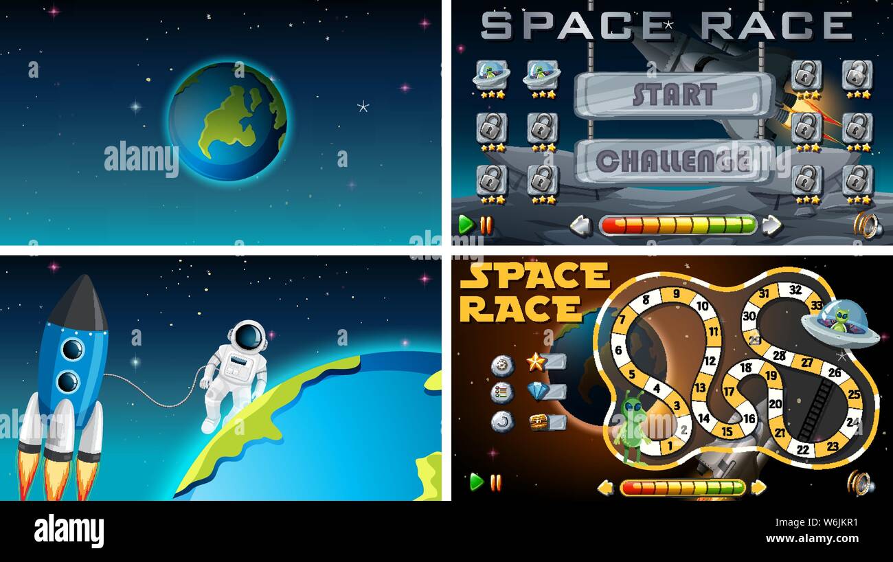 Set of space games illustration Stock Vector Image & Art - Alamy