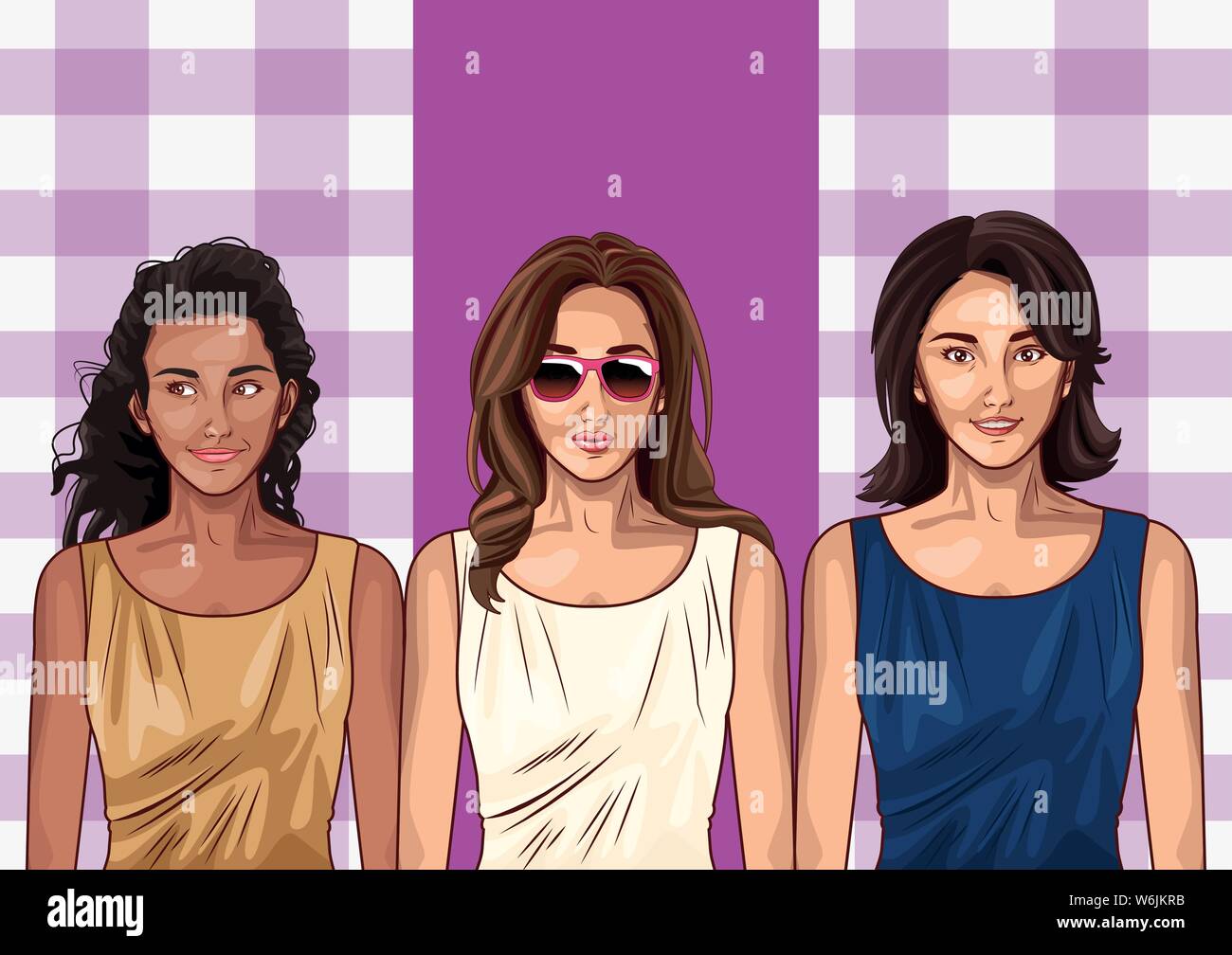 Young models fashion Stock Vector Images - Alamy