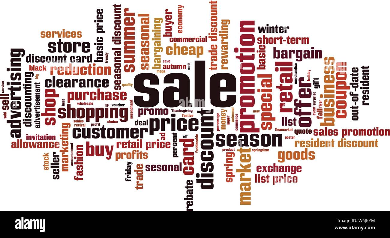 Sale word cloud concept. Collage made of words about sale. Vector ...