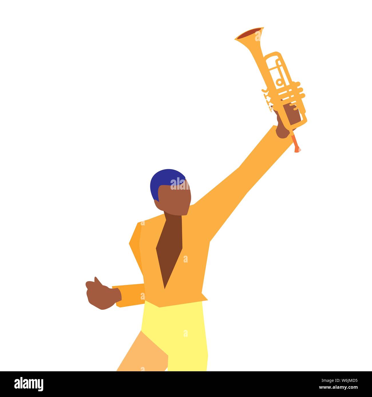 musician man trumpet playing instrument design vector illustration ...