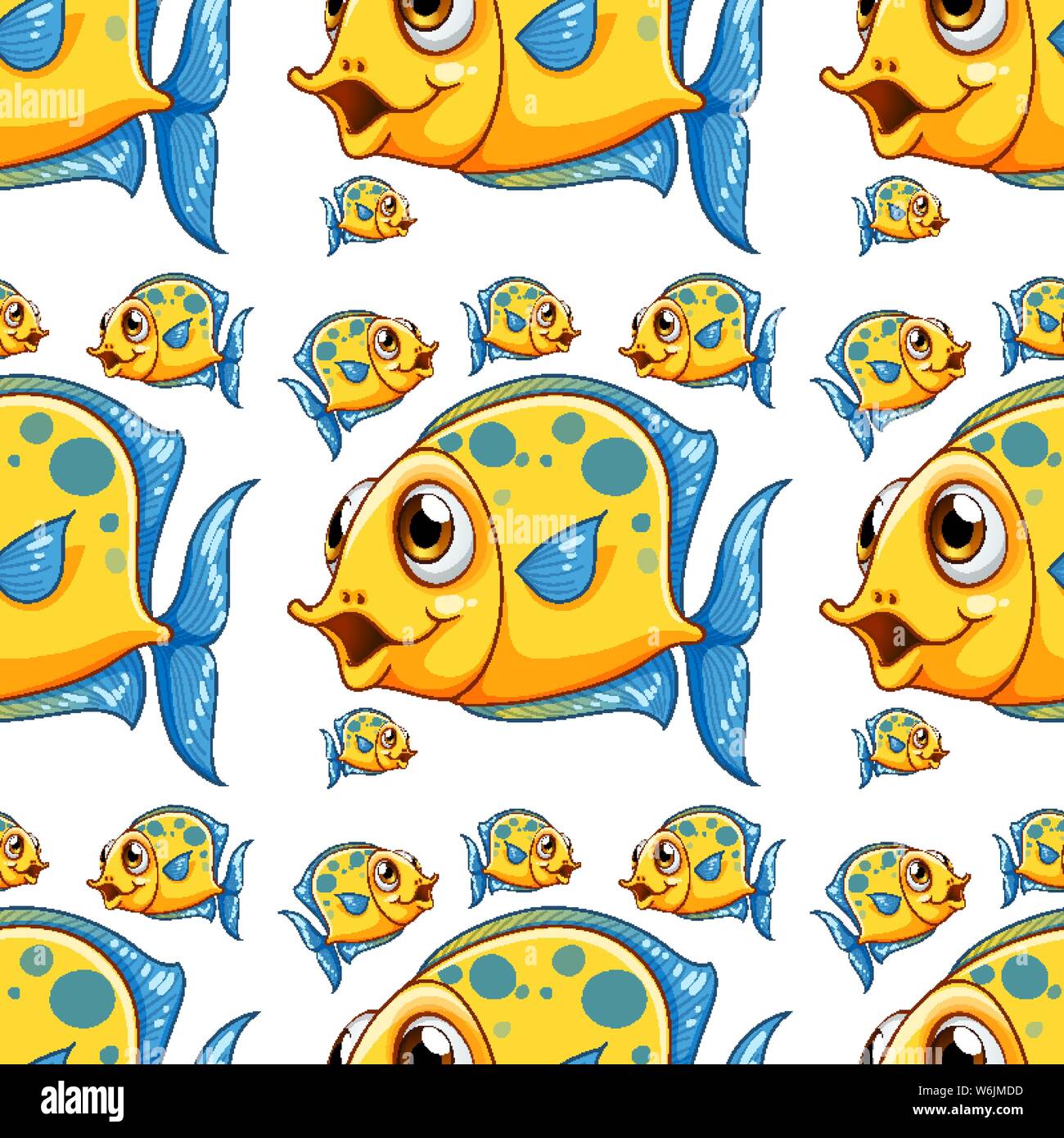 Seamless pattern tile cartoon with fish illustration Stock Vector Image ...