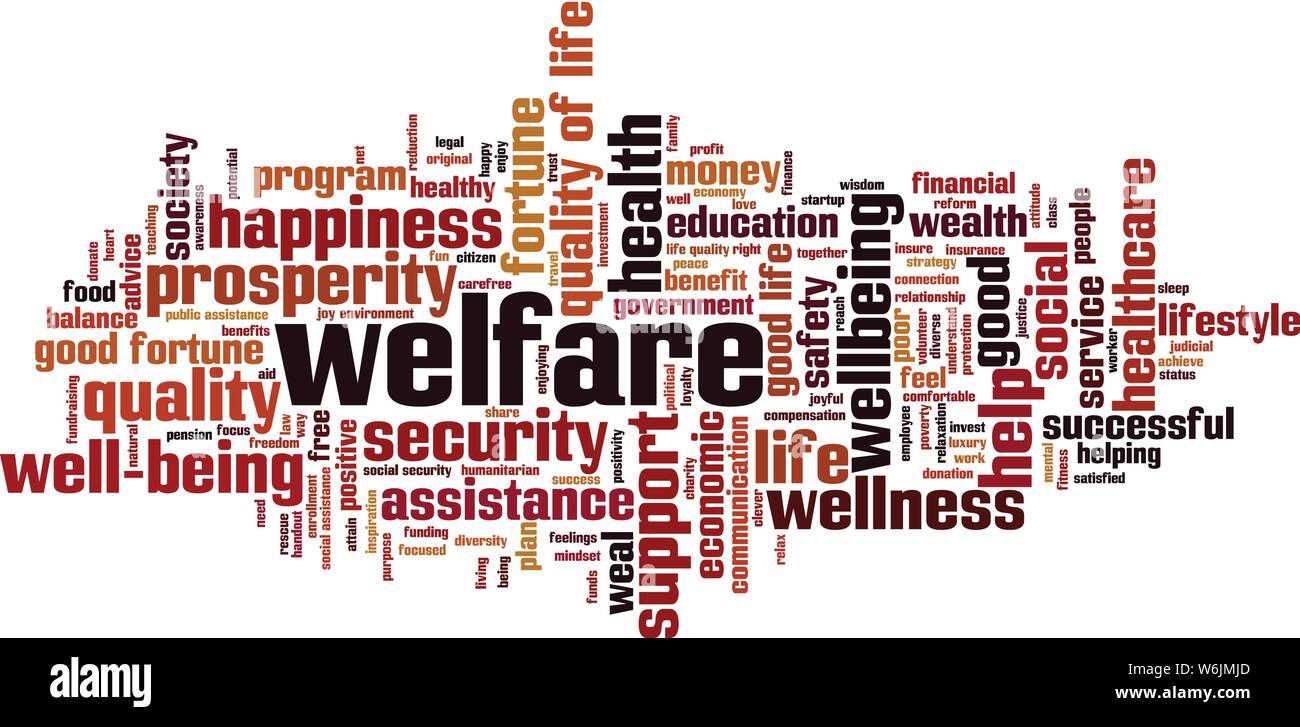 Welfare word cloud concept. Collage made of words about welfare. Vector ...