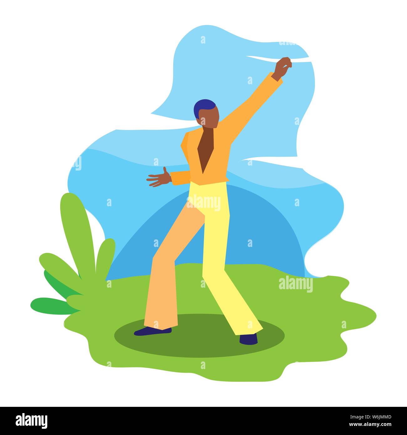 dancer man character in the outdoor vector illustration Stock Vector ...
