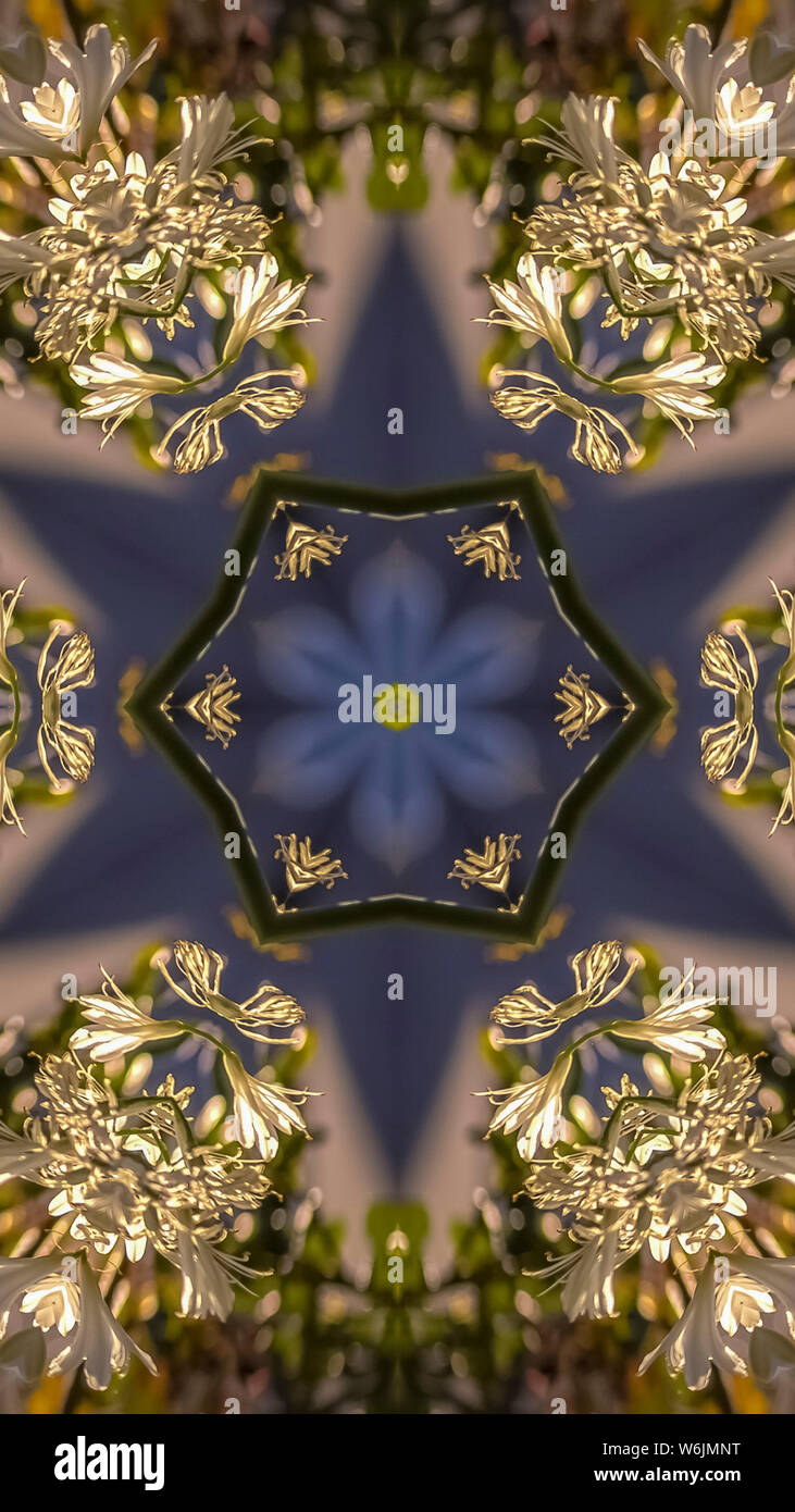 Vertical frame Star shape made form the negative space of a photos of ...