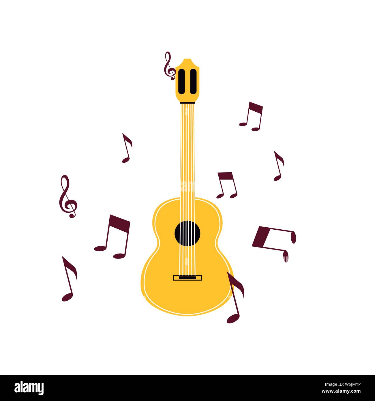 guitar instrument note music design background vector illustration ...