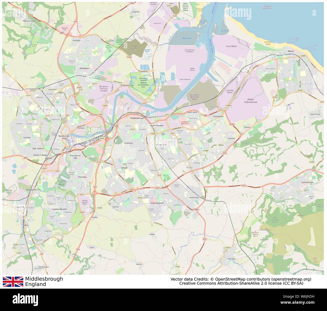 Middlesbrough map hi-res stock photography and images - Alamy