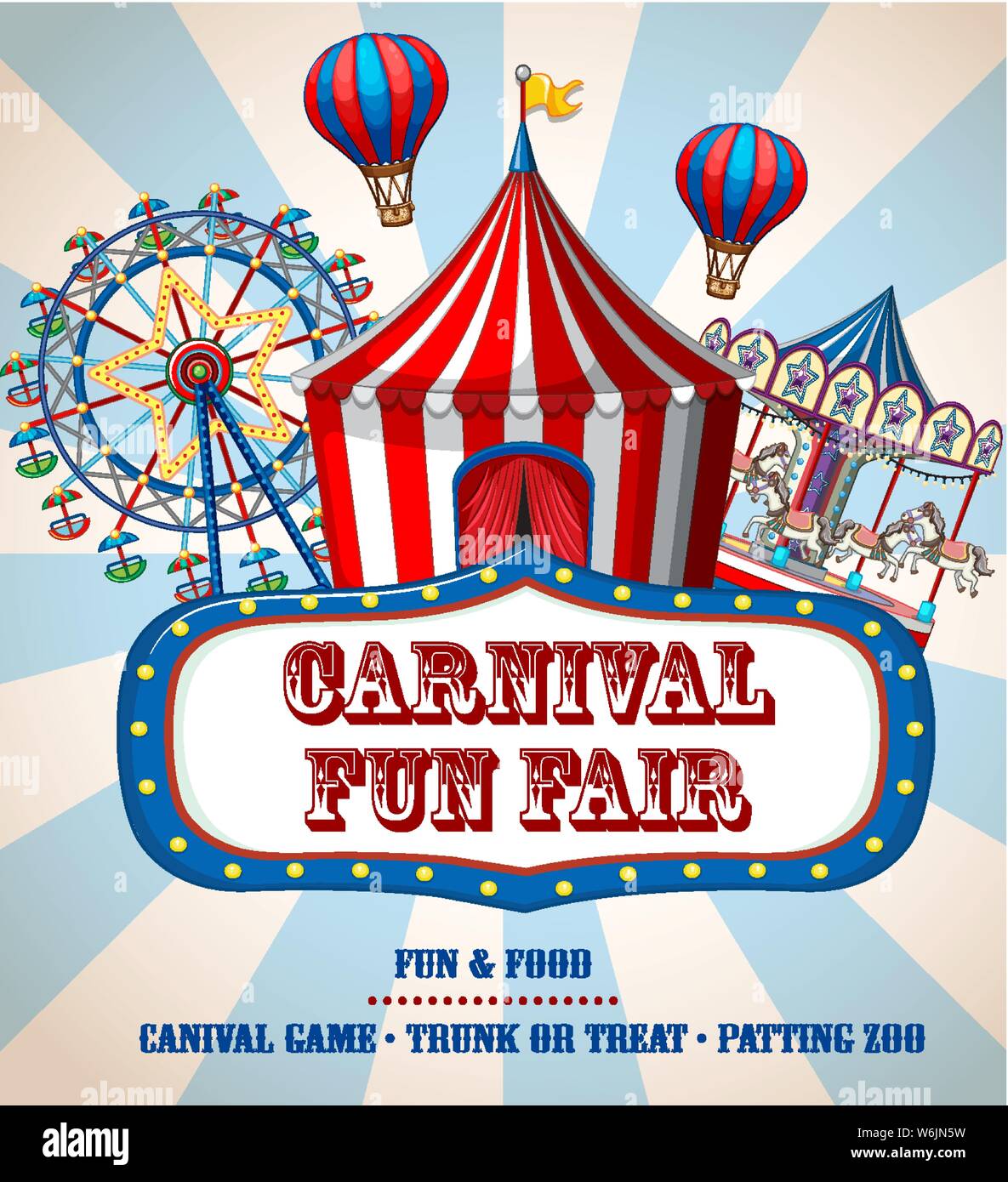 Colorful carnival funfair banner illustration Stock Vector Image & Art ...