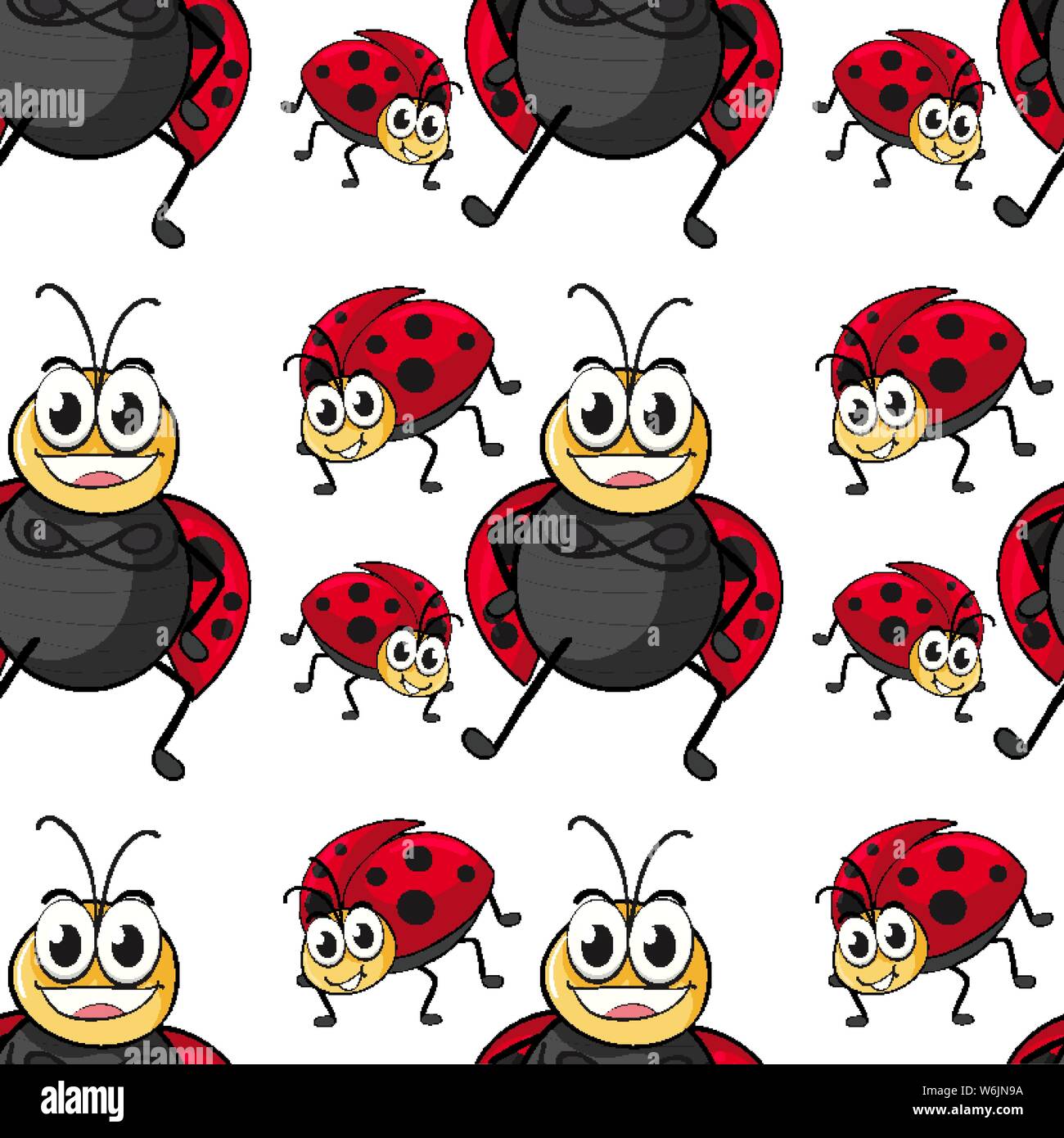 Seamless pattern tile cartoon with ladybird illustration Stock Vector ...