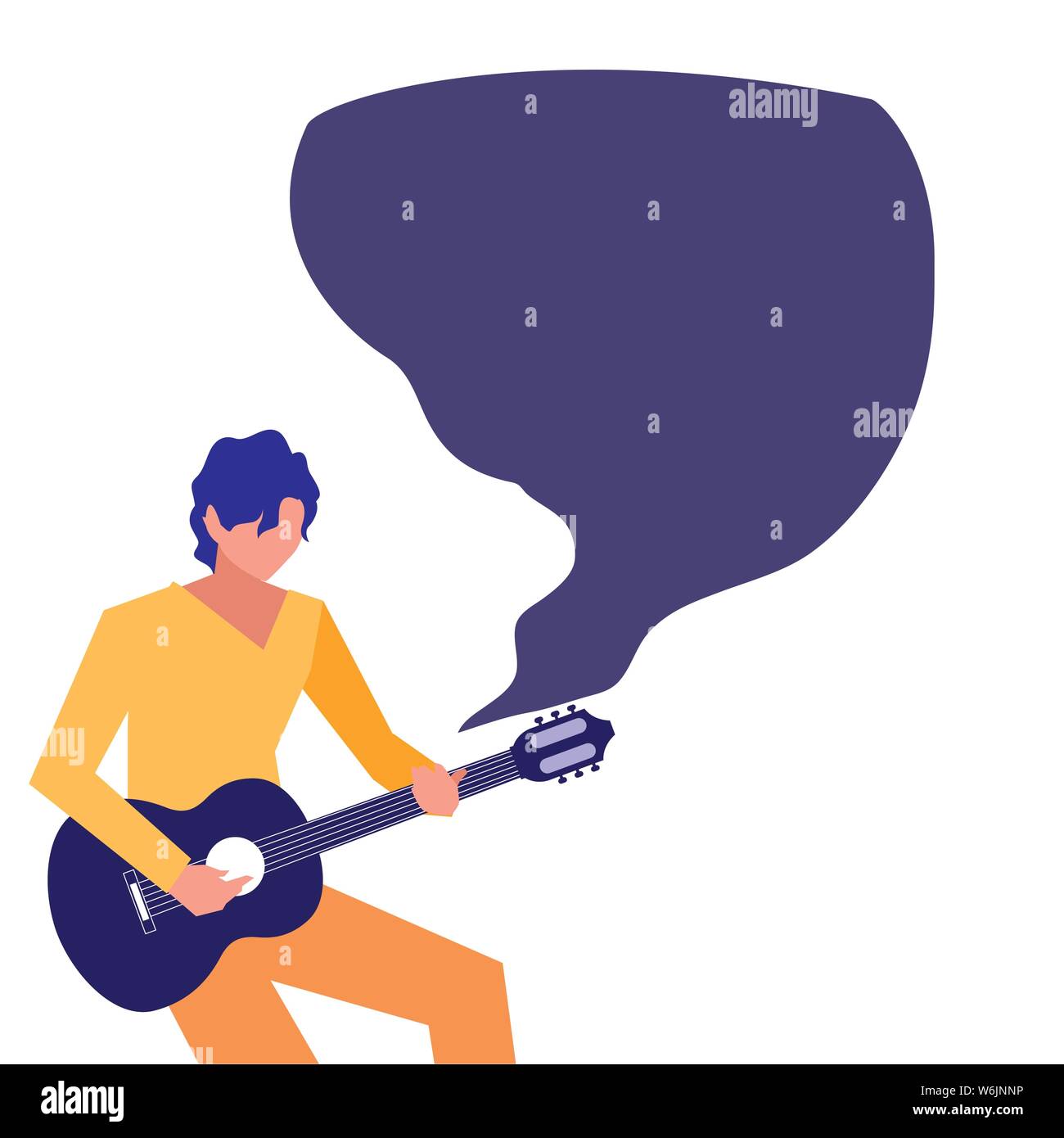musician playing guitar instrument flat design vector illustration ...