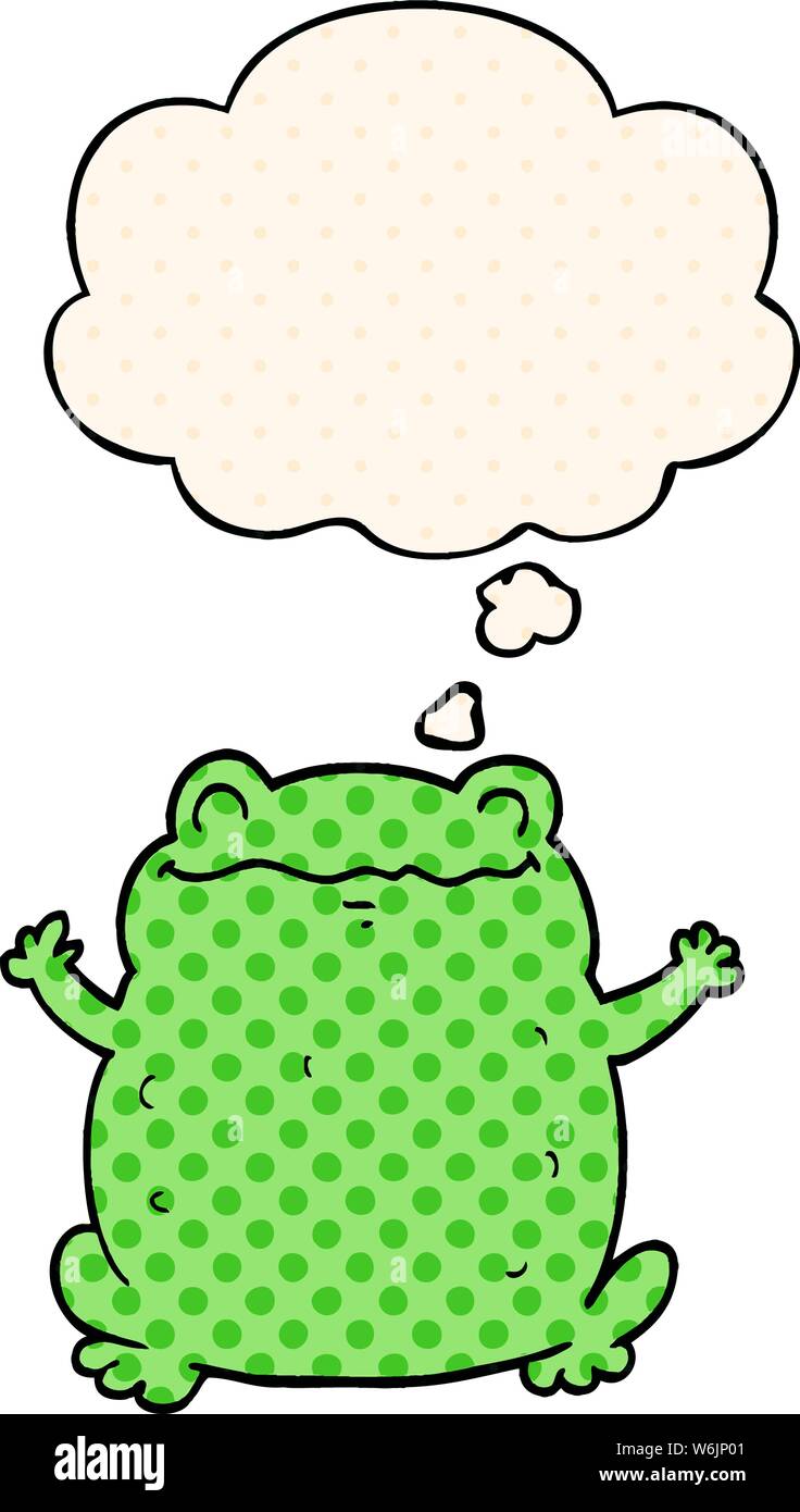 cartoon toad with thought bubble in comic book style Stock Vector Image ...