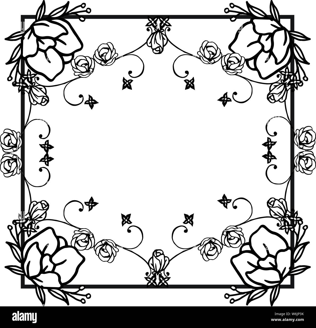 Ornate of unique frame, for beautiful leaf flower, wallpaper backdrop ...