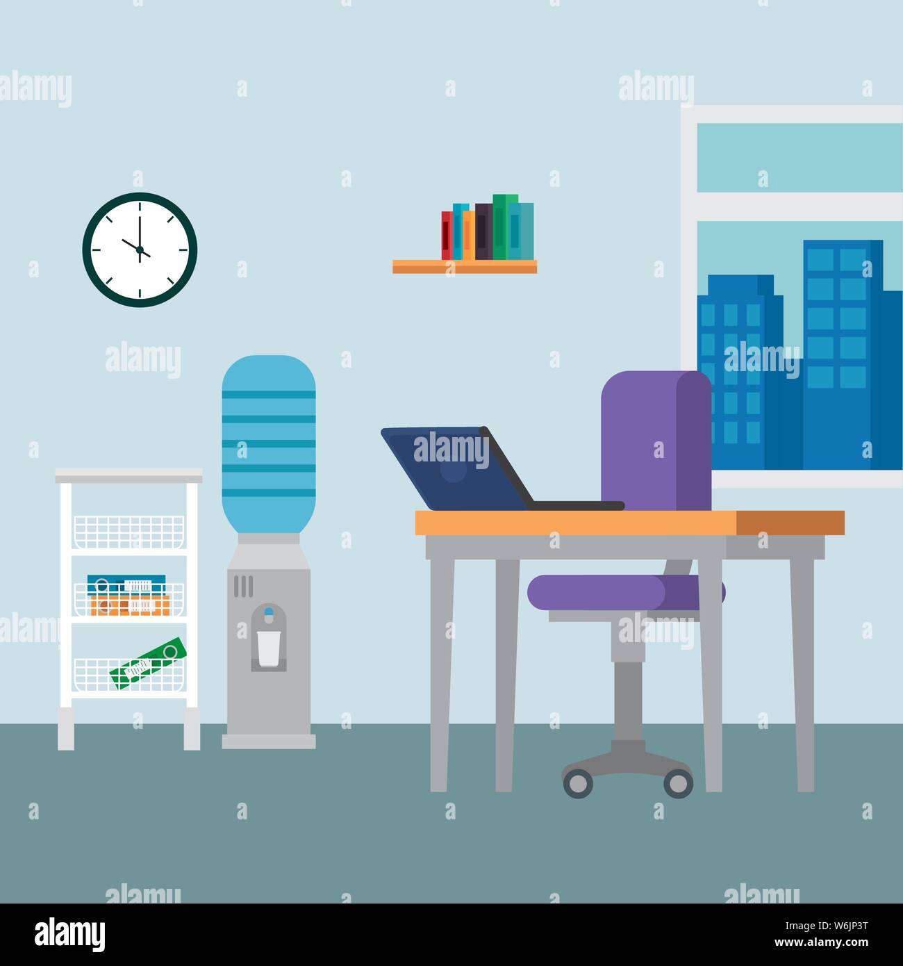 office places scenes with laptop Stock Vector Image & Art - Alamy