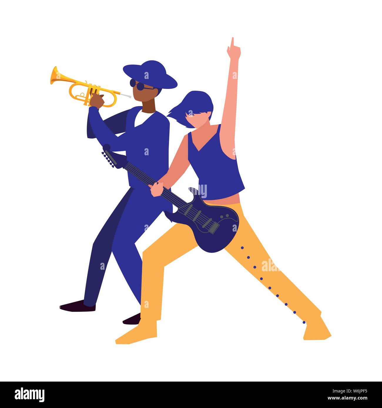 Two boy musicians Stock Vector Images - Alamy