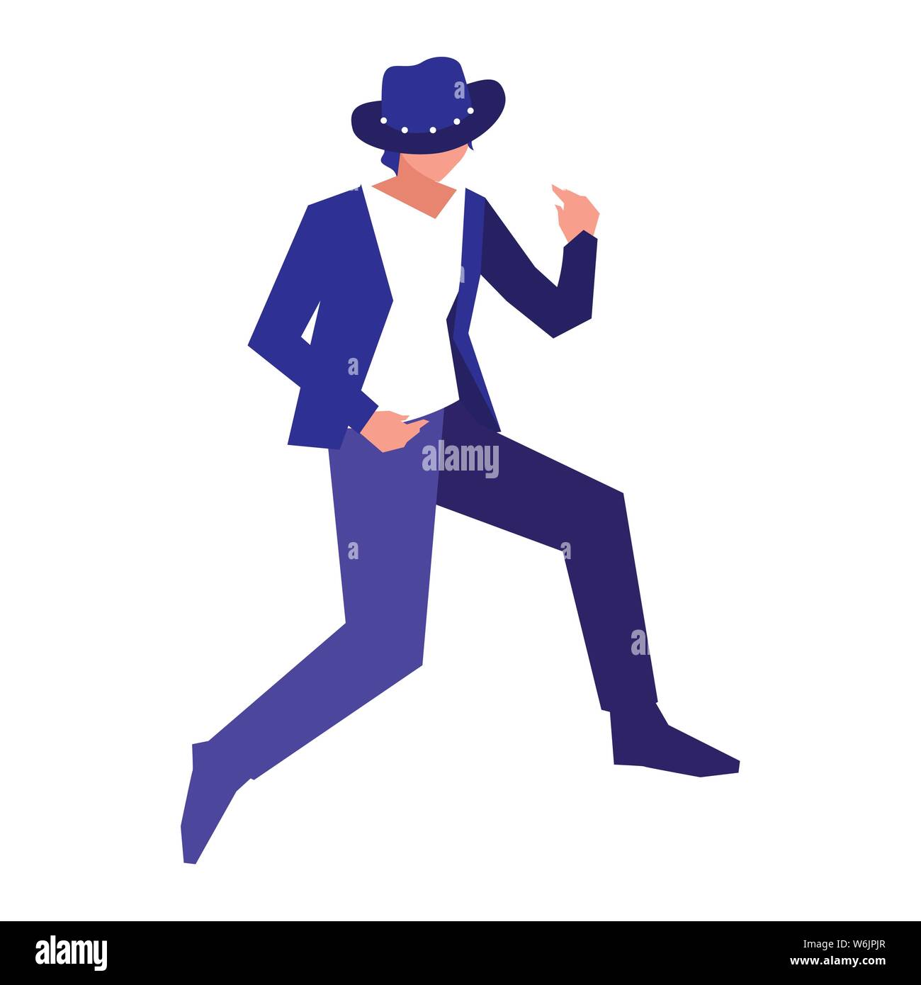 dancing man character on white background vector illustration Stock ...