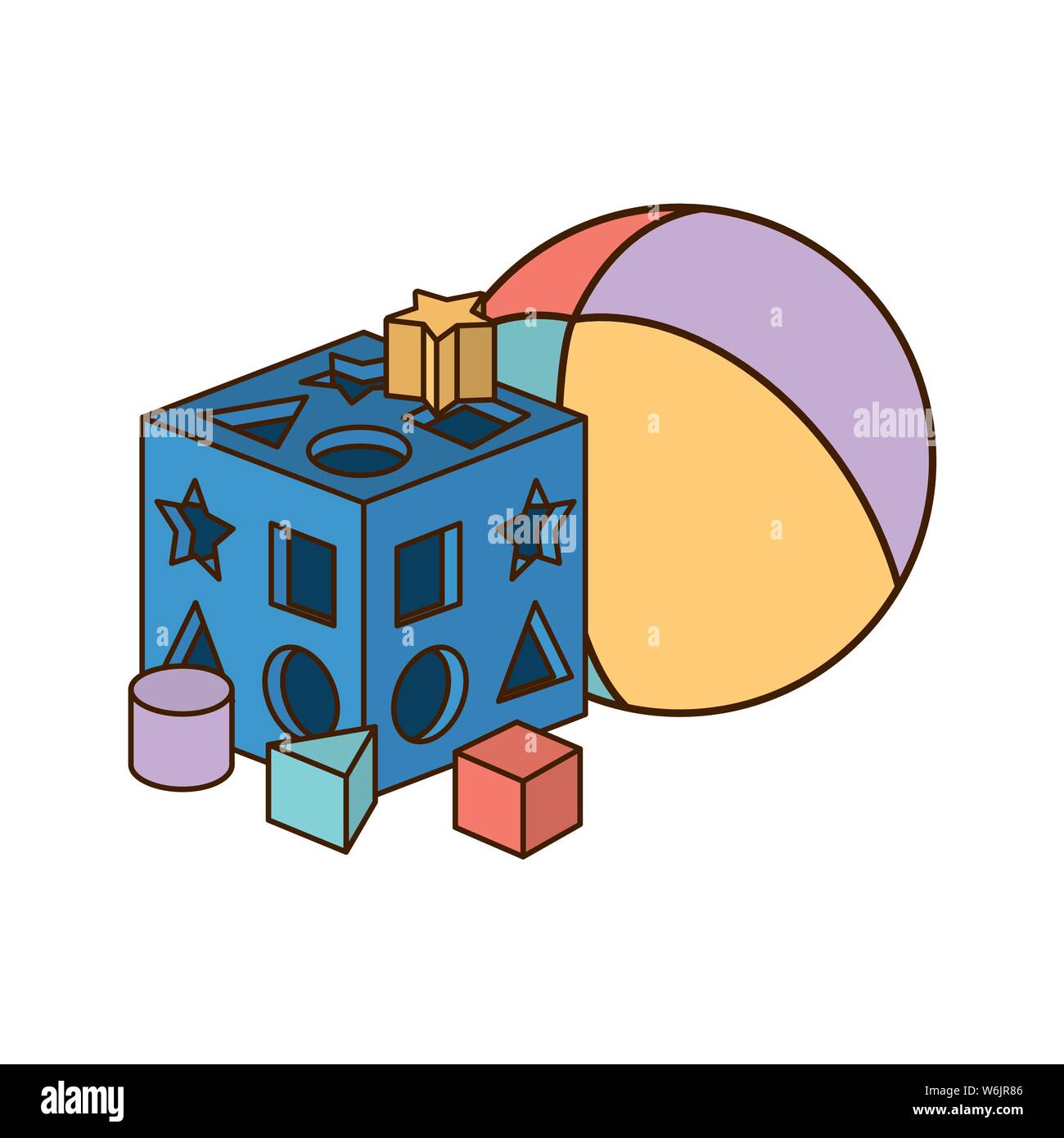 Isolated baby cube toy and ball design Stock Vector Image & Art - Alamy