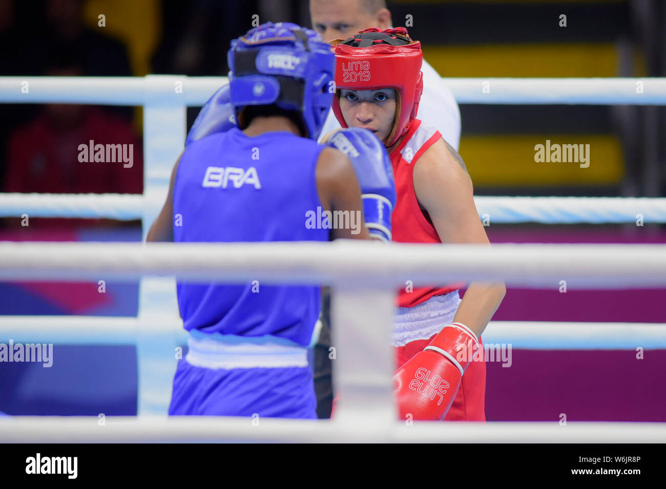 Lima, Peru. 01st Aug, 2019. Argentina Leonela Rosa No Sanchez faces ...