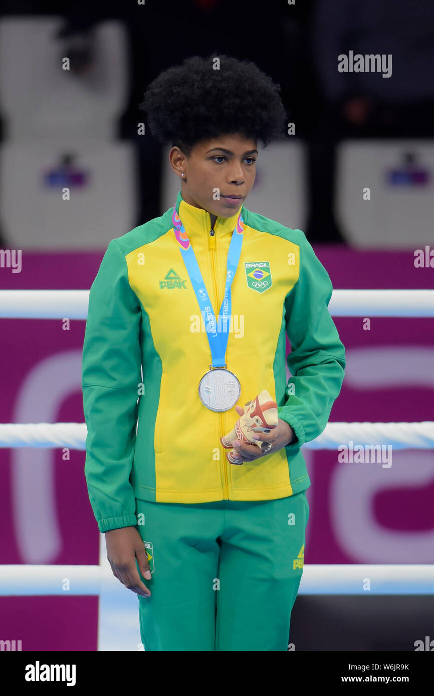Lima, Peru. 01st Aug, 2019. Brazilian Jucielen Cerqueira Romeu won the ...