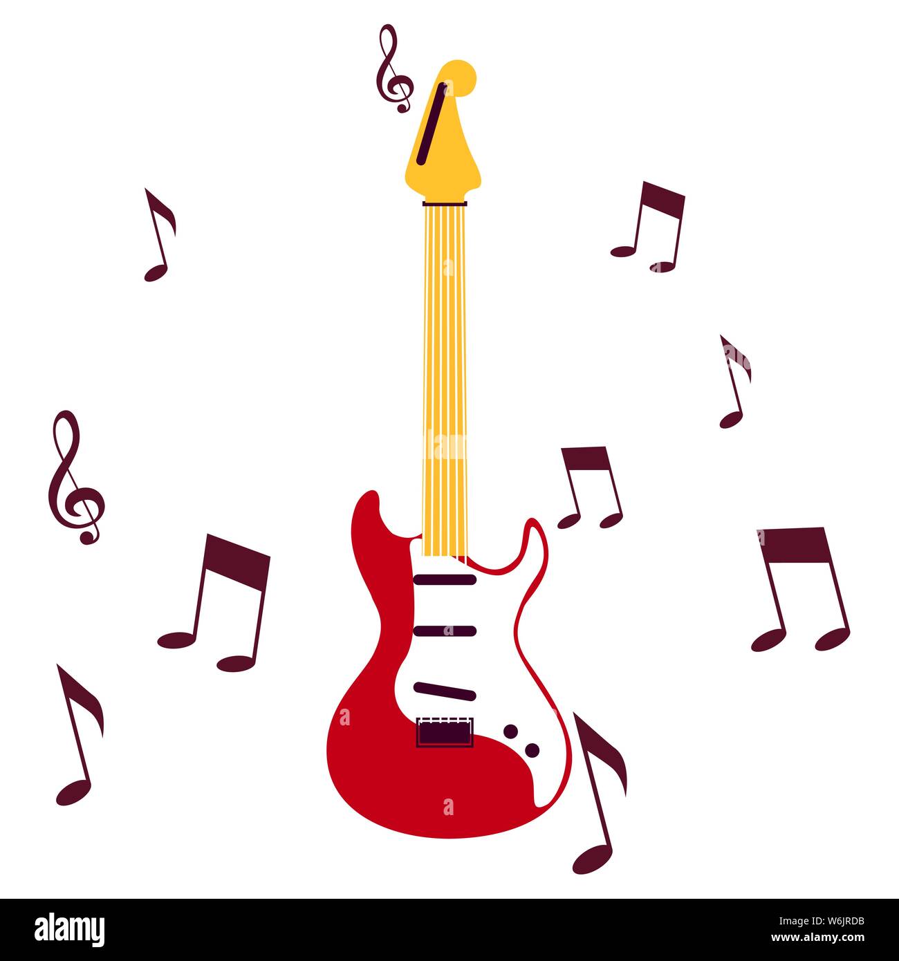 electric guitar instrument note music design background vector ...