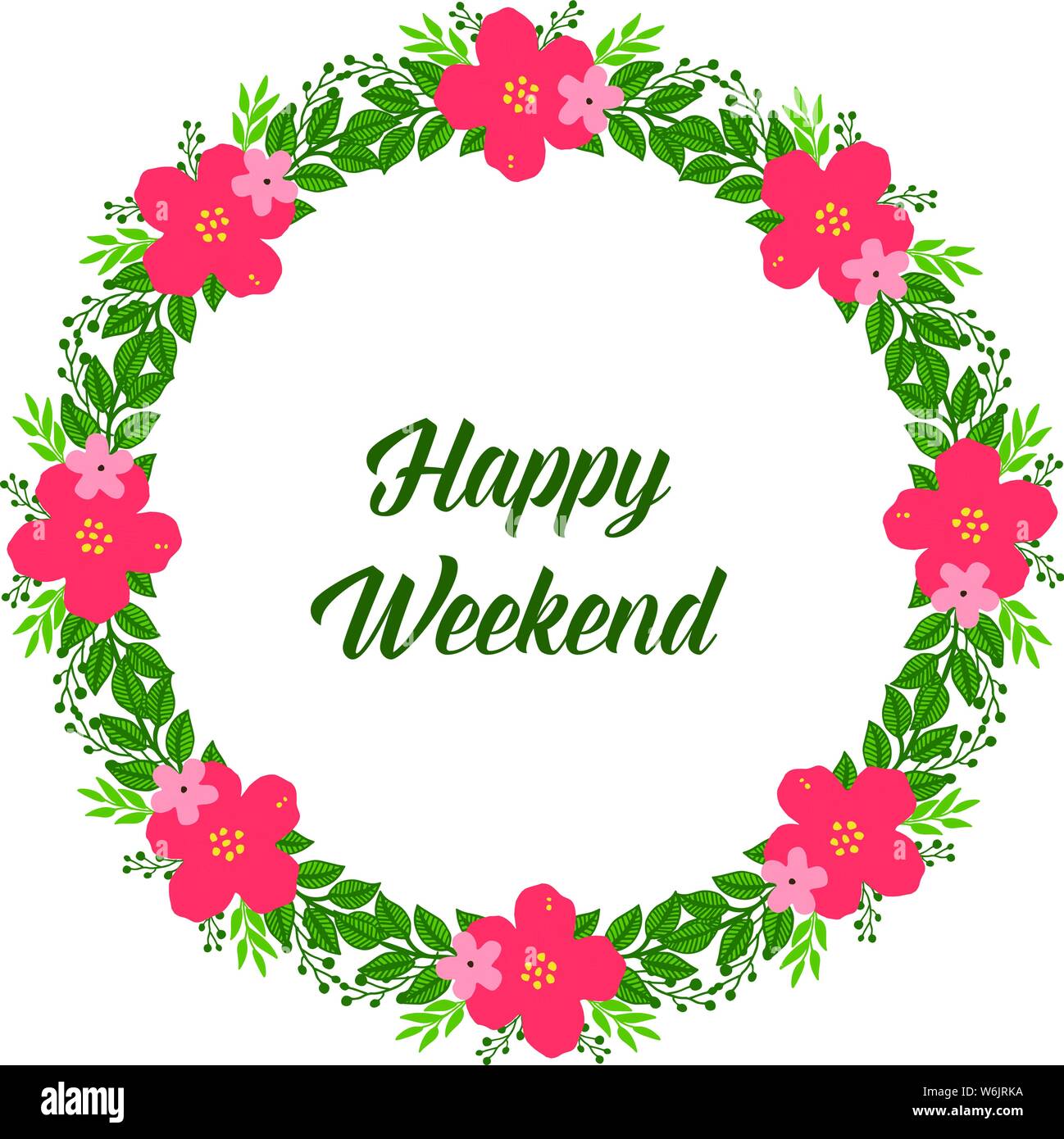 Art green leafy wreath frame, on a white backdrop, for texture of ...