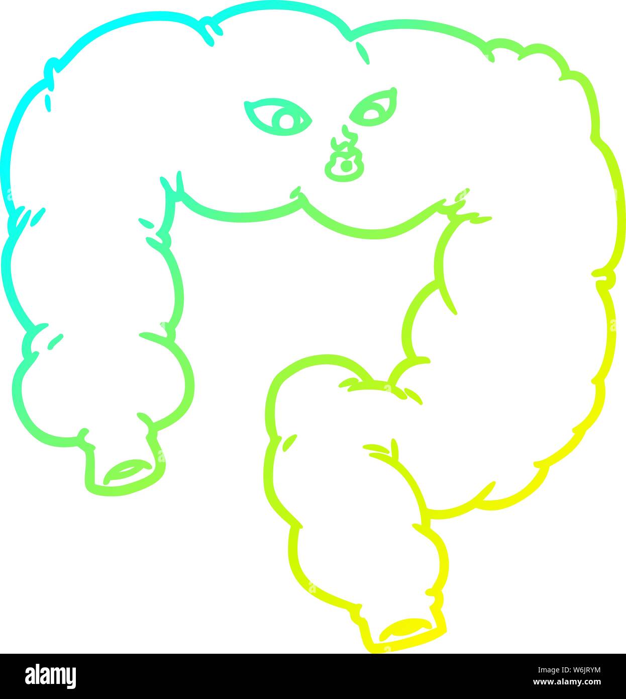 cold gradient line drawing of a cartoon colon Stock Vector Image & Art ...