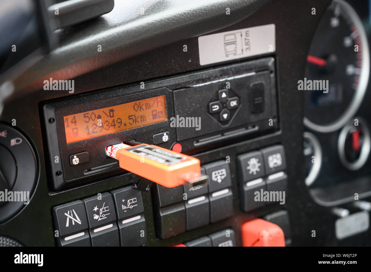 Hanover, Germany. 01st Aug, 2019. In a tachograph in a bus there is a ...