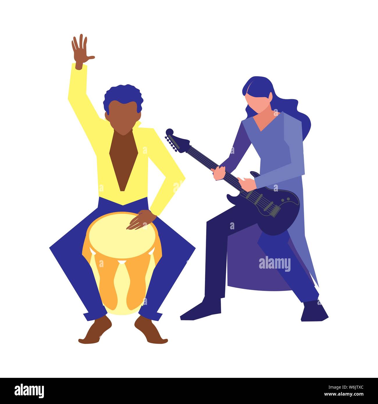Two boy musicians Stock Vector Images - Alamy