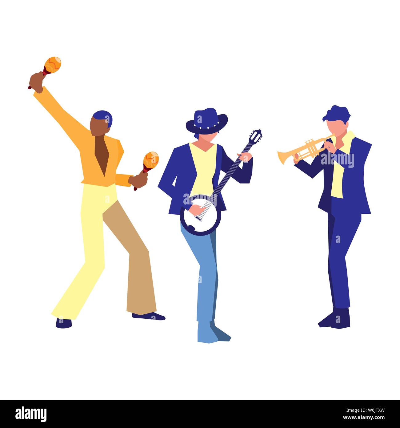 musicians people playing instrument orchestra design vector ...