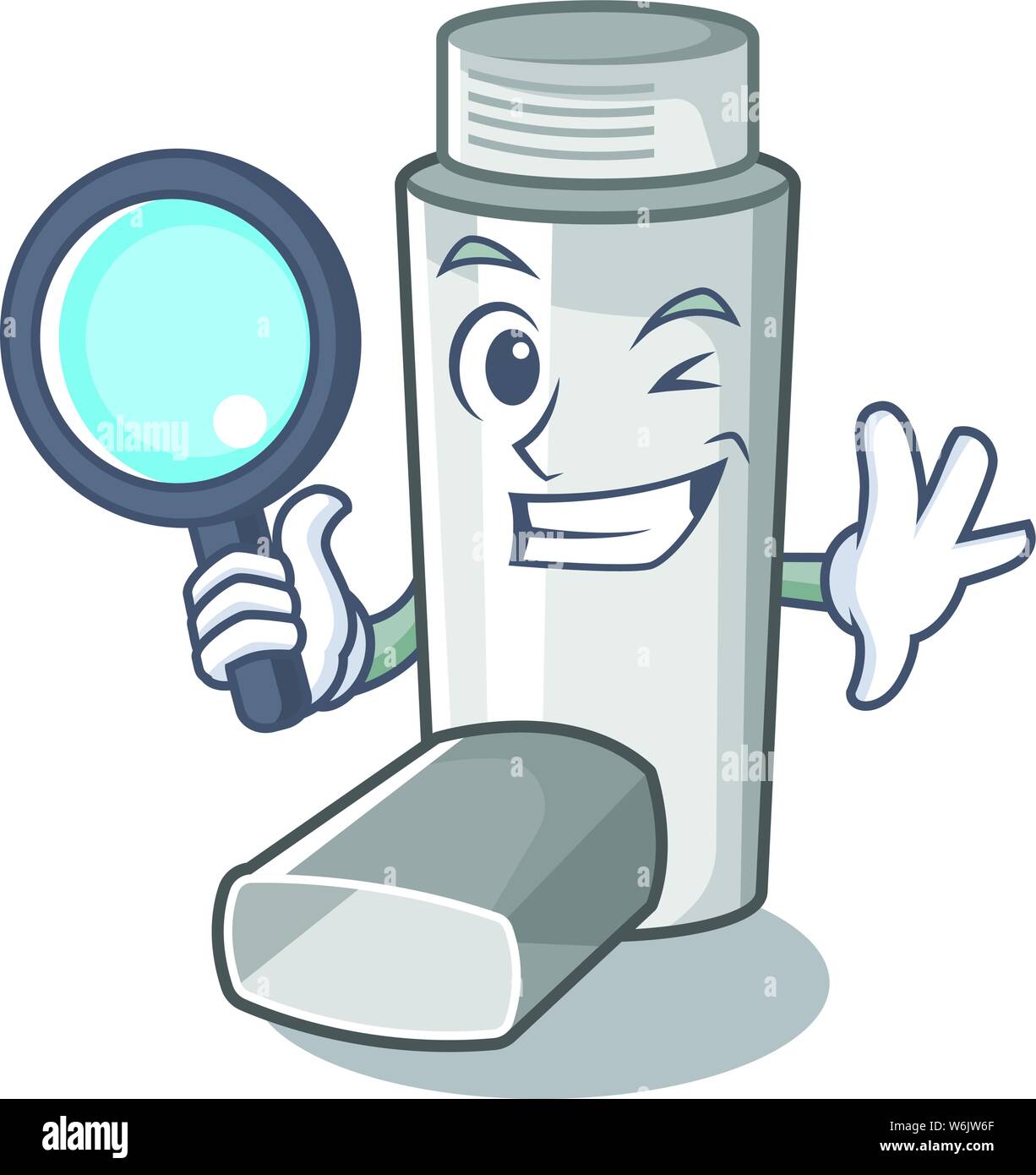 Detective asthma inhalers in cartoon medicine box Stock Vector Image ...