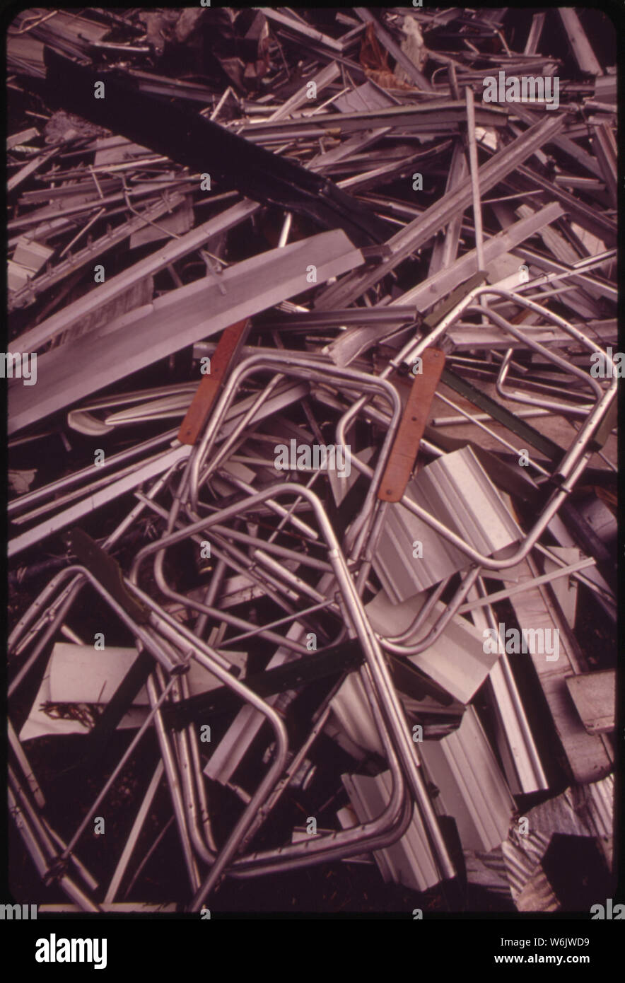 PILE OF SCRAP METAL COLLECTED FOR RECYCLING BY GIRL SCOUTS AT ...