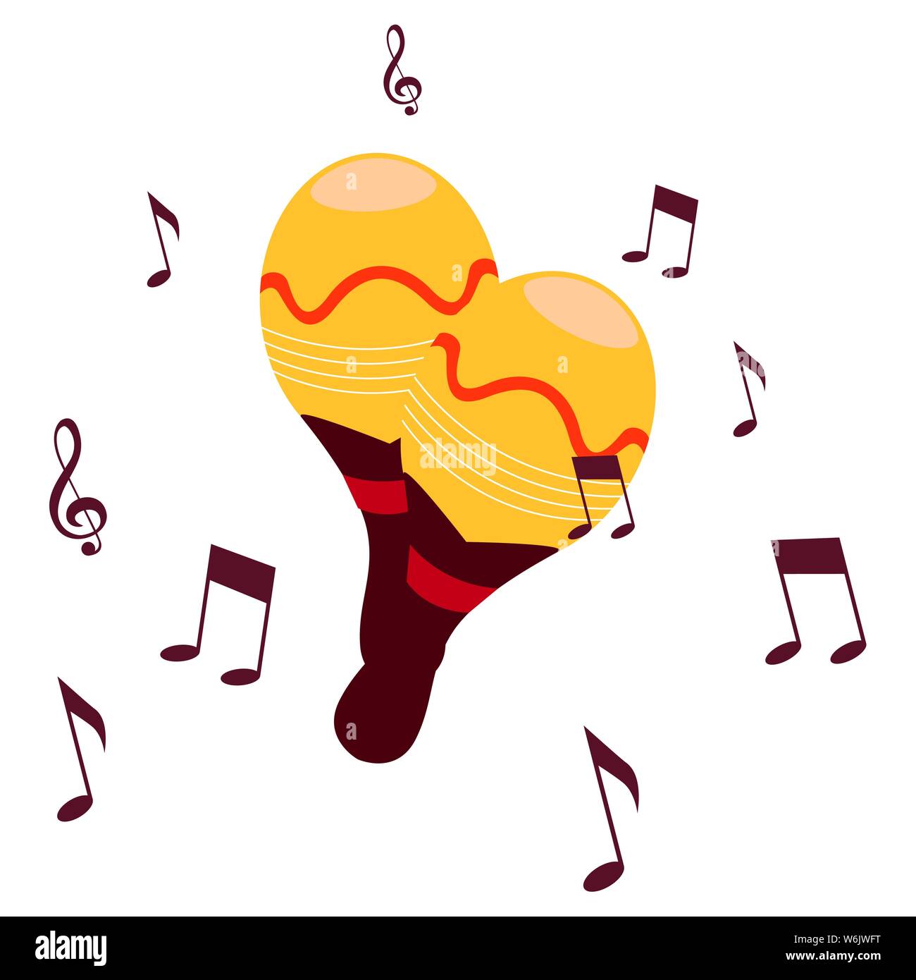 maracas musical instrument note music design background vector ...