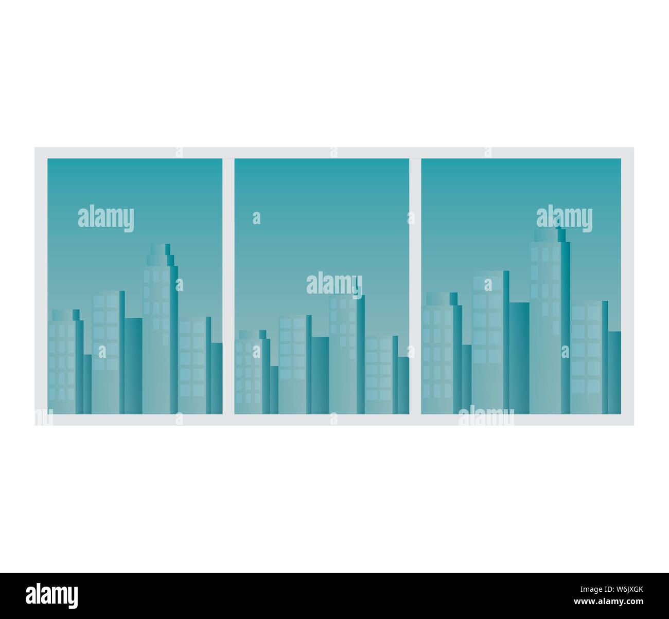 window with cityscape view scene Stock Vector Image & Art - Alamy
