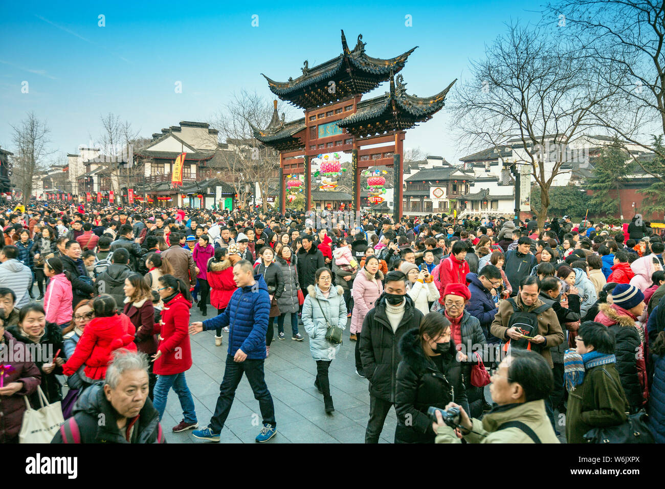 Tourists crowd the Confucius Temple to celebrate the Chinese Lunar New ...