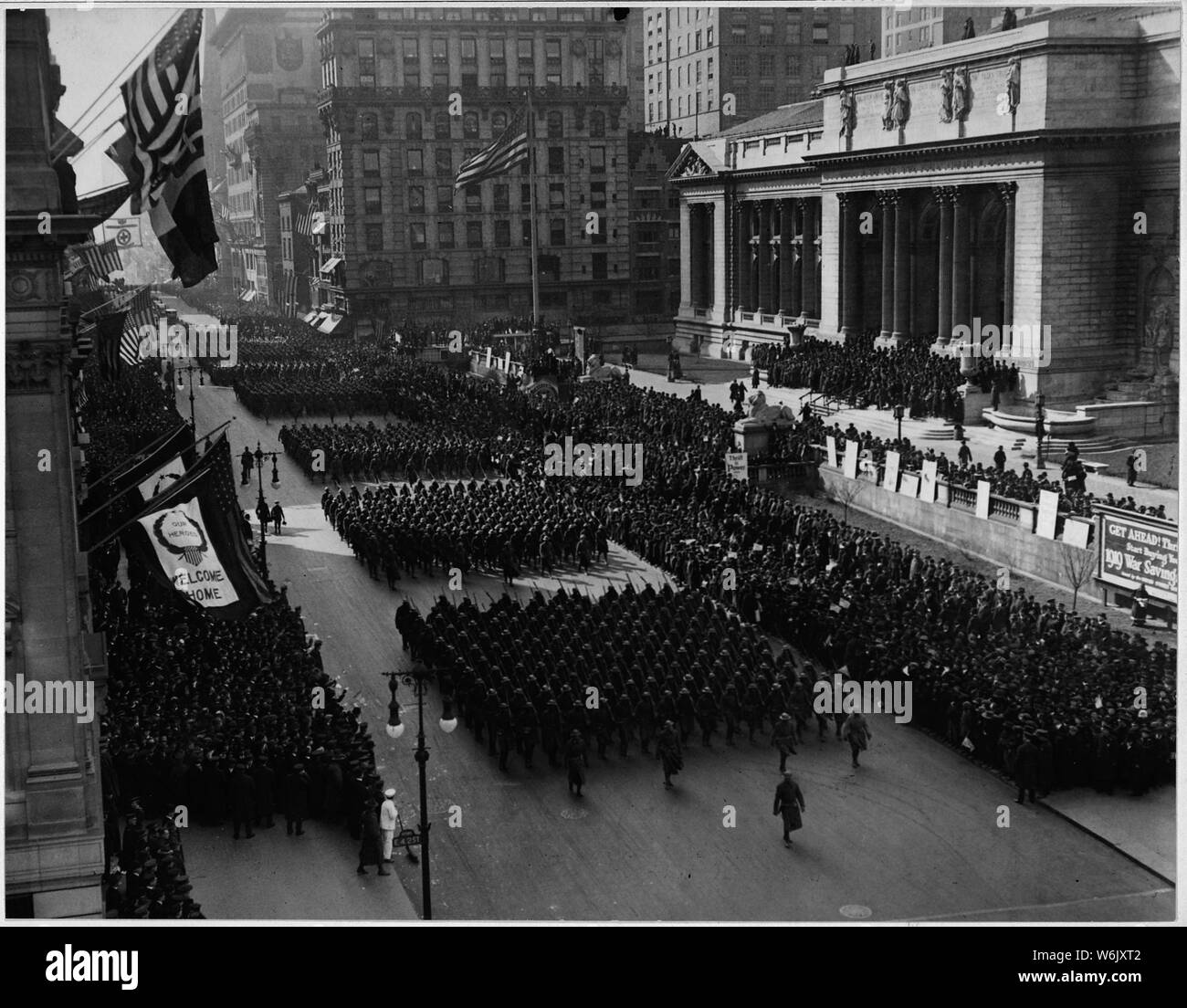 Parade of Famous 369th Infantry on Fifth Avenue New York City. Colonel ...