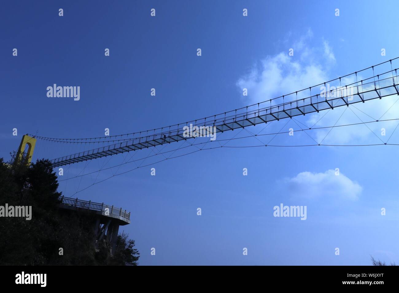 A worm's eye view of China's highest glass-bottom bridge on the Batai ...