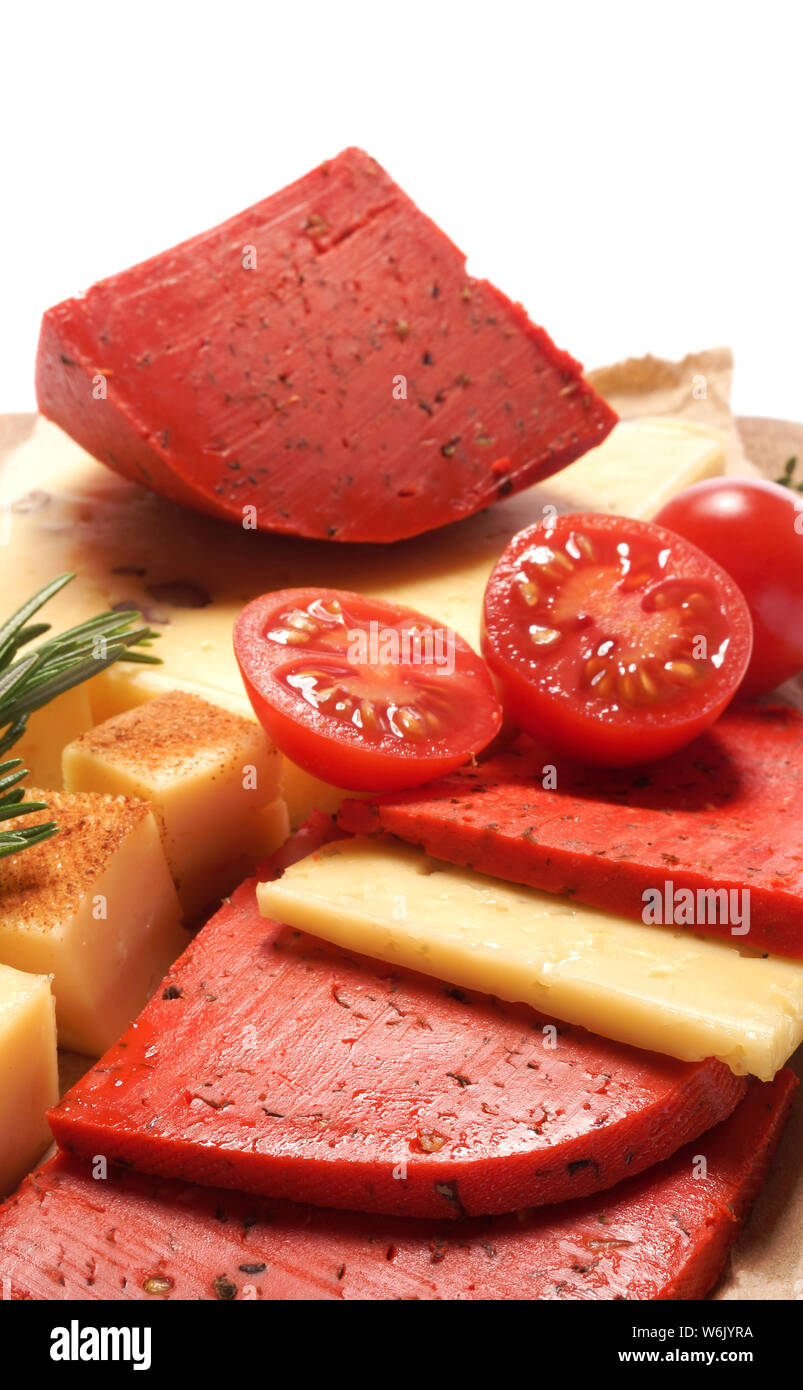 Dutch red cheese. Still life. Fresh food on the table Stock Photo - Alamy