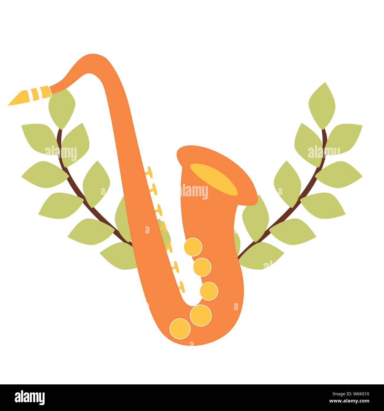 saxophone musical badge ribbon vector illustration emblem Stock Vector ...