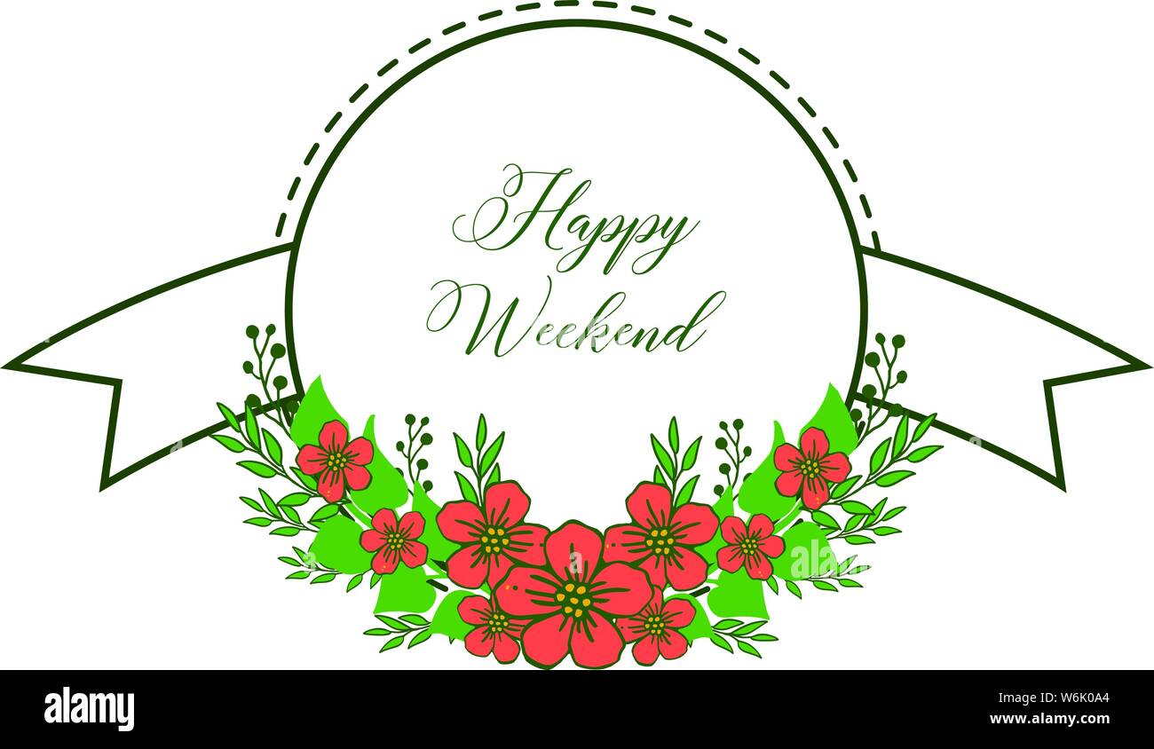 Border bright green leafy flower frame, for beautiful card happy ...