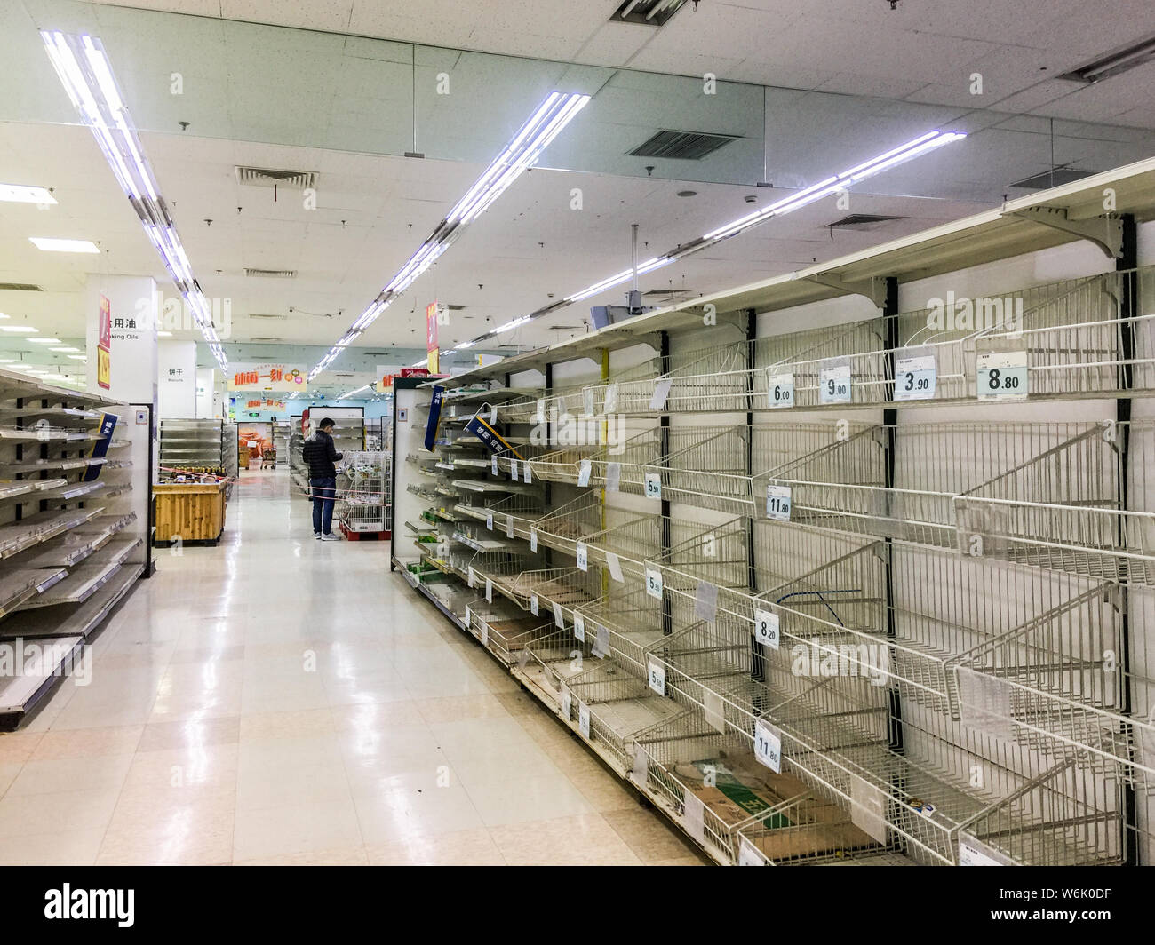 Interior view of a closed outlet of South Korean supermarket and ...