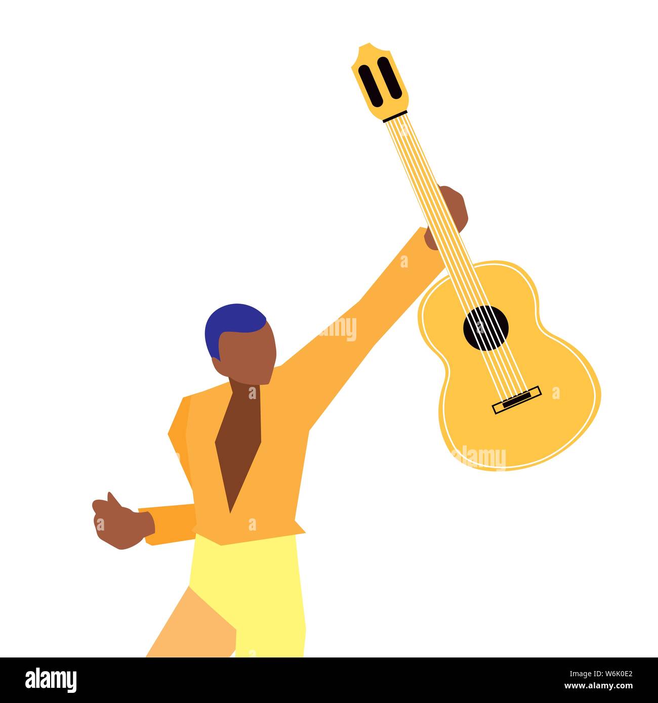 musician man classic guitar playing vector illustration Stock Vector ...