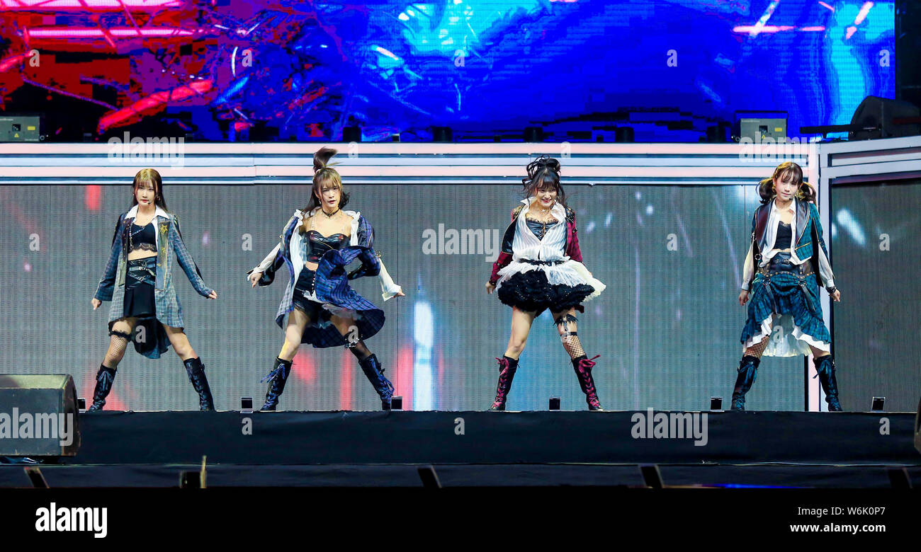 Members of Chinese girl group SNH48 perform during the 4th edition of ...