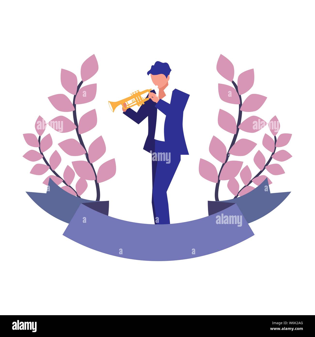 musician man trumpet playing instrument design vector illustration ...