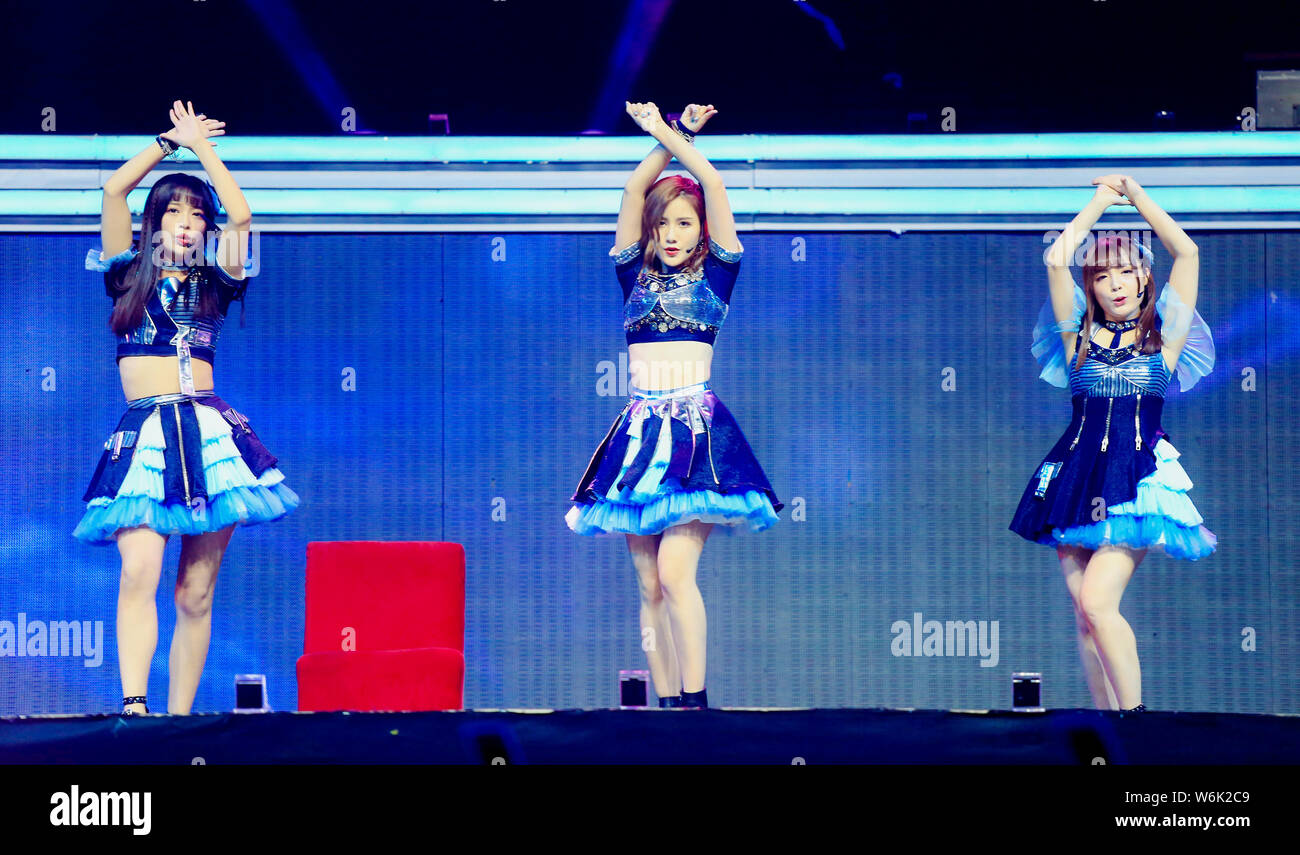 Members of Chinese girl group SNH48 perform during the 4th edition of ...