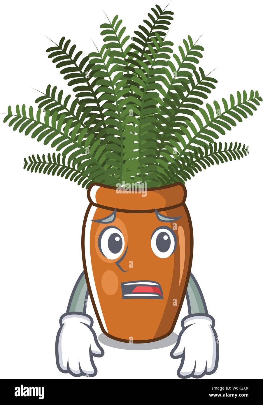 Afraid boston fern with the cartoon shape Stock Vector Image & Art - Alamy