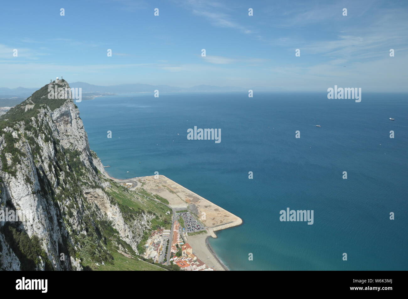 Top view of the Gibraltar Strait and the Mediterranean sea Stock Photo ...