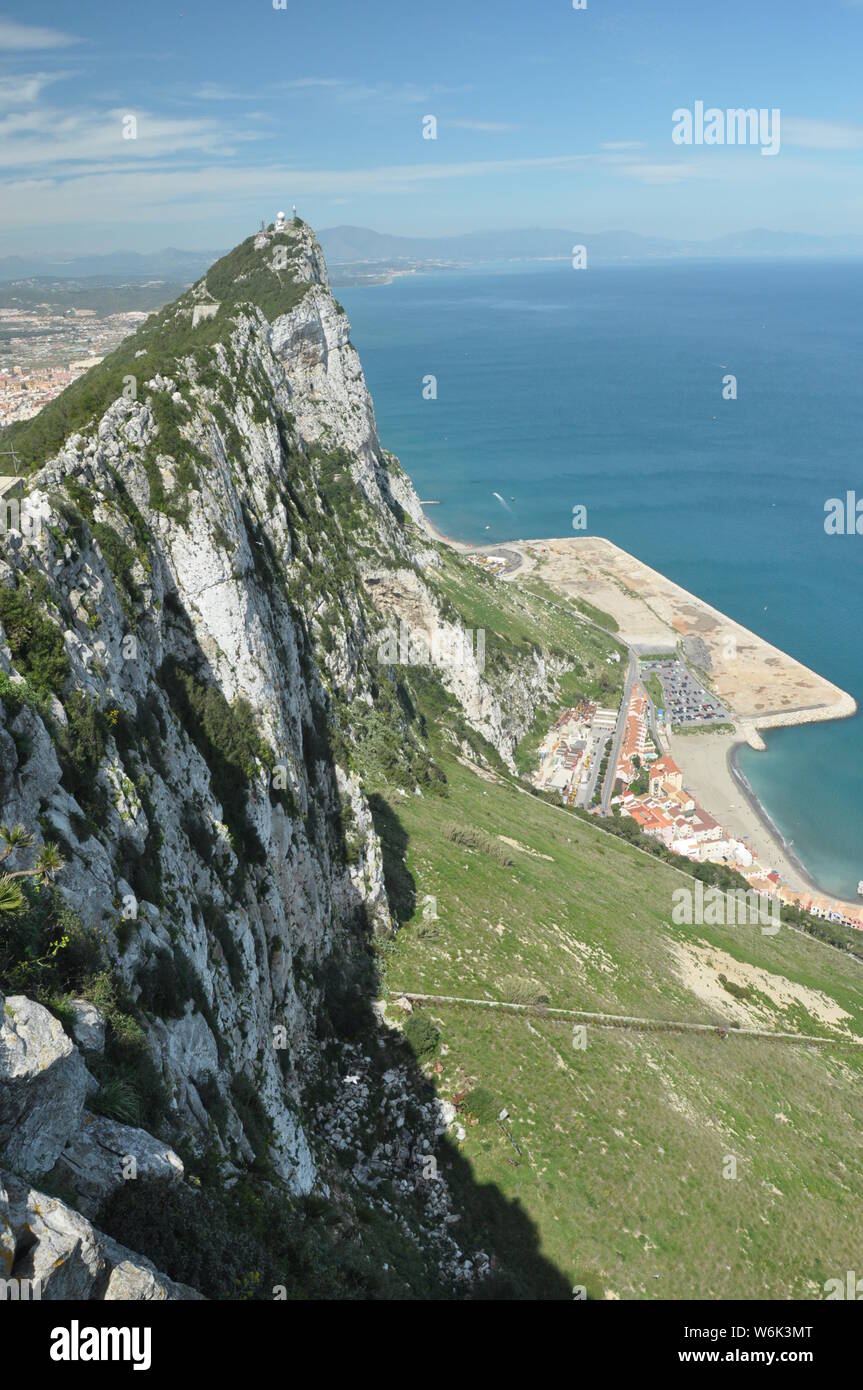 Top view of the Gibraltar Strait and the Mediterranean sea Stock Photo ...