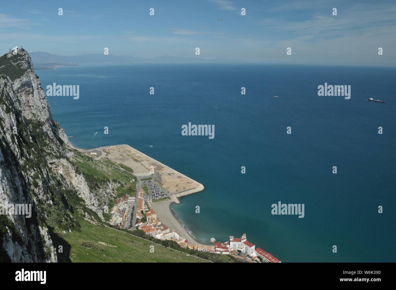 Top view of the Gibraltar Strait and the Mediterranean sea Stock Photo ...